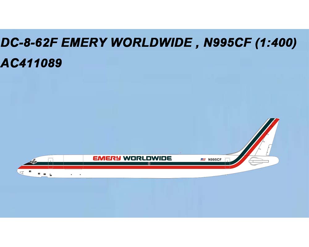 Emery Worldwide DC-8-62 N995CF 1:400 Scale Aeroclassics AC411089 ...